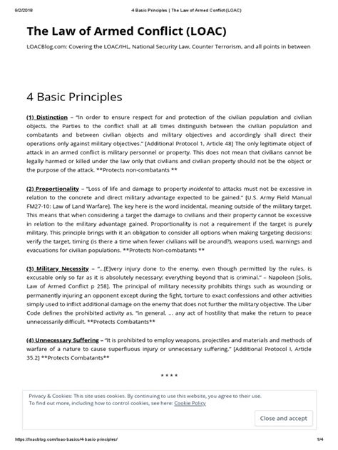 Four Principles Of The Law Of Armed Conflict Pdf International