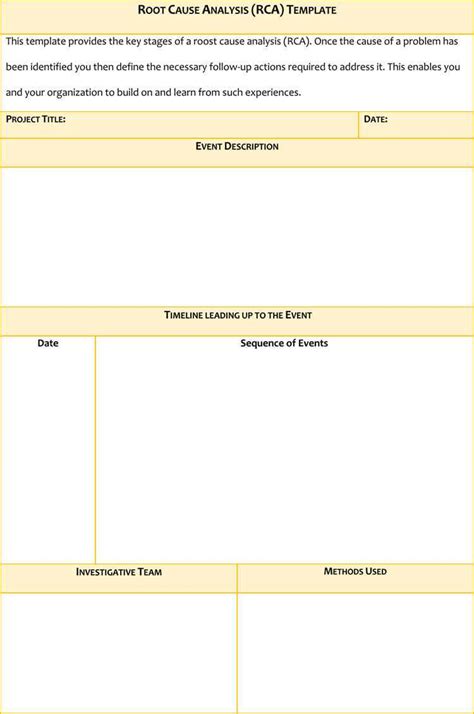 24 Root Cause Analysis Templates Word Excel Powerpoint For Failure