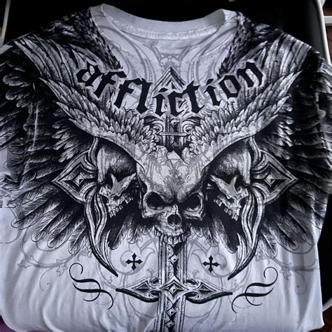 Affliction Mens T Shirt 3000 In 2025 Affliction Skull Shirts