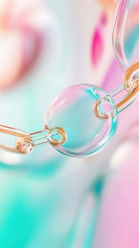 Interconnected Glass Color Linking Pastel Spheres Creating Molecular Network Pattern With Soft