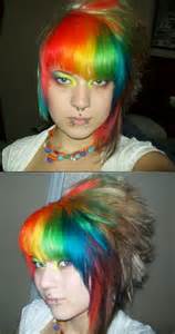 Rainbow Emo Scene Hair Short Rainbow Hair Cool Hair Color