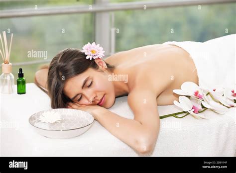 Young Beautiful Woman Receiving Spa Treatment In Spa Beauty Salon
