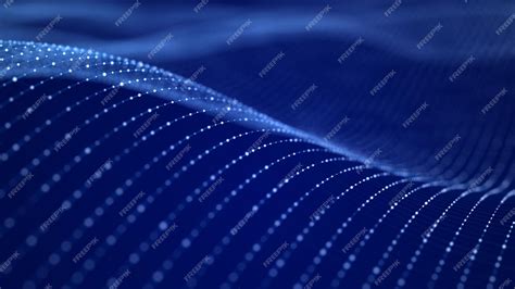 Premium Photo Abstract Blue Futuristic Background Big Data Visualization Digital Dynamic Wave