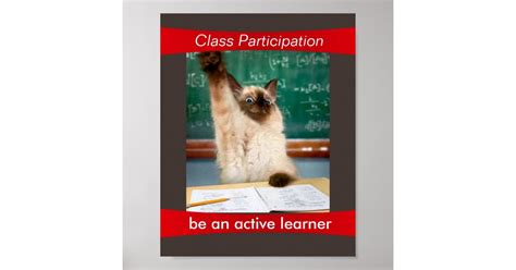 Participation Is A Virtue Classroom Poster Zazzle