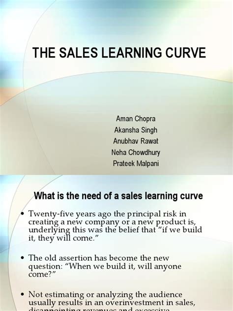 The Sales Learning Curve Pdf Sales Strategic Management