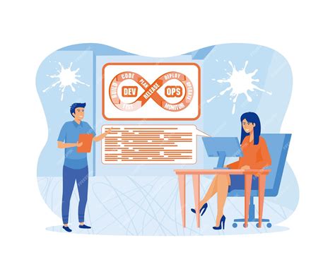 Premium Vector Team Of Programmer Concept With Devops Software