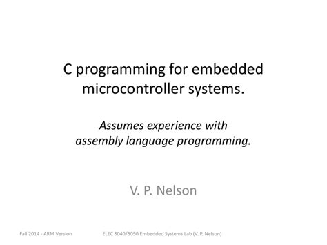 C Programming For Embedded System Applications