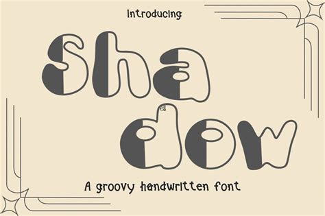 Shadow Handwriting Retro Groovy Font Vintage Script Retro Lettering