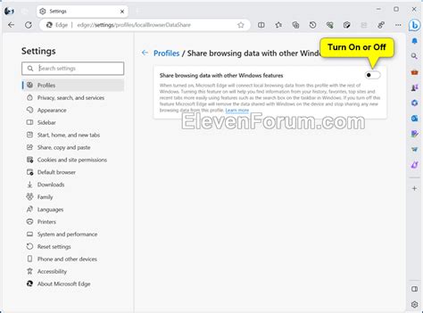 enable or disable share microsoft edge browsing data with other windows