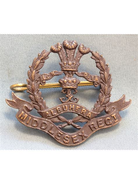 Cap Badge Middlesex Regiment Officier Gb 2e Gm