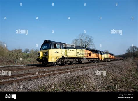 Colas Rail Class 70 Diesel Locomotives Nos 7081370809 On A Freight