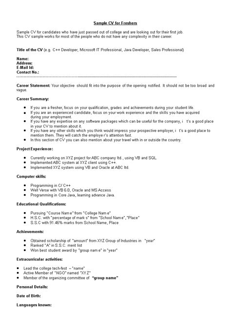 Top Resume Formats For Freshers Resume Format Resume Format Sexiezpix Web Porn