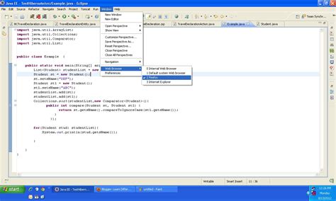 Browser Setting In Eclipse Learn Differently