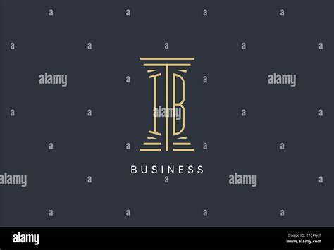 Ib Initial Monogram With Pillar Shape Logo Design Inspiration Stock