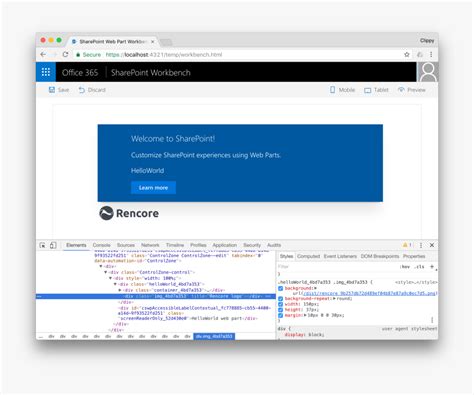 The Css Properties Of A Div With The Rencore Logo Image Sharepoint Css 2017 Hd Png Download