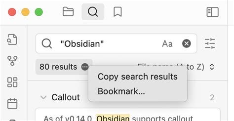 How To Add Bookmark Or Search Query To Ribbon Or Command Palette Help Obsidian Forum