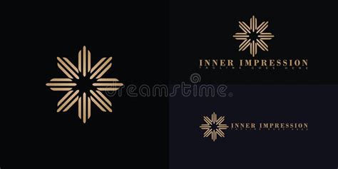 Modern Spiral Initial Vector Letter I Or Ii Logo In Gold Color Isolated On Multiple Background