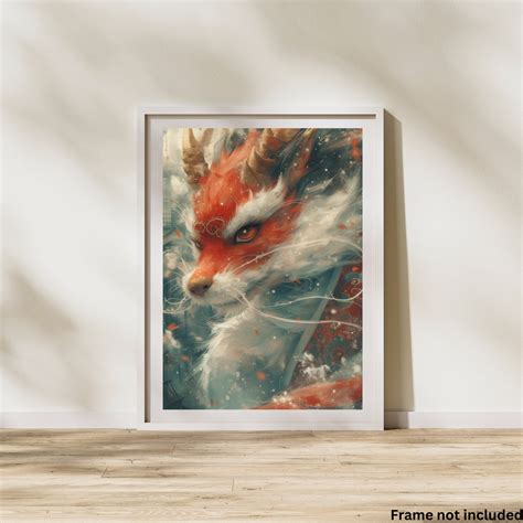 Japanese Wallart Poster Yokai Kitsune Etsy
