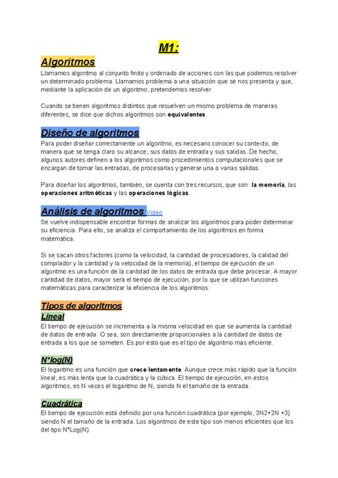 Algoritmo Y Estructuras De Datos 1 M1 Algoritmos Llamamos Algoritmo Al Conjunto Finito Y