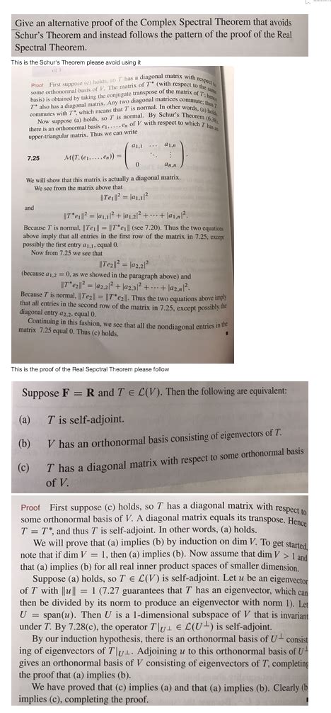 give an alternative proof of the complex spectral