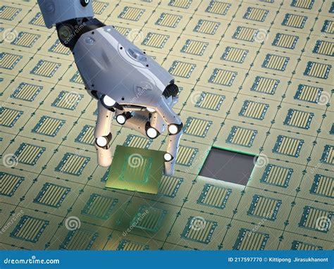 Robotic Arm With Chipset For Semiconductor Manufacturing Stock Illustration Illustration Of
