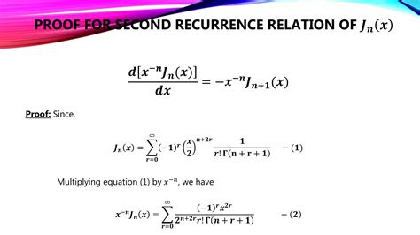 Recurrence Relation Of Bessels And Legendres Function Pptx