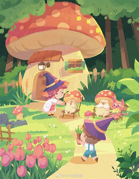 好想搬去自己的蘑菇小镇呀！过年感觉都不能好好画画了 儿童插画 每日插画推荐皮卡卡儿插成长记我要上同城精选儿童插画每日一画 石家庄