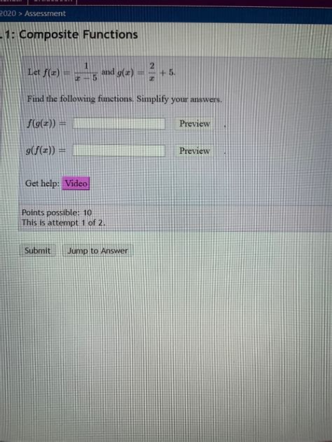 Solved Assessment Composite Functions Let F X Chegg