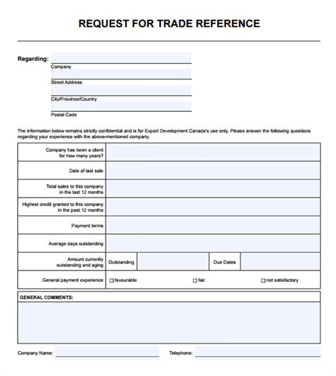Free 5 Sample Trade Reference Templates In Pdf