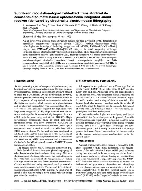 Pdf Submicron Modulation‐doped Field‐effect Transistormetalsemiconductormetal‐based