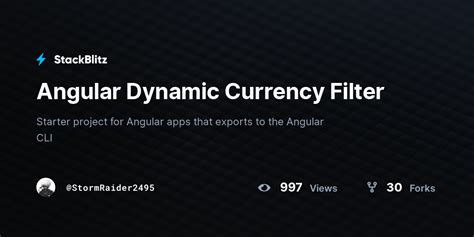 Angular Dynamic Currency Filter Stackblitz