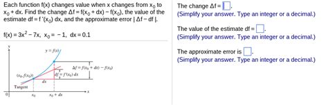 Solved Each Function F X Changes Value When X Changes From Chegg Com