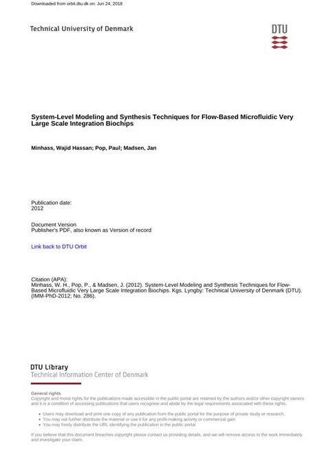 pdf system level modeling and synthesis techniques for …orbit dtu dk