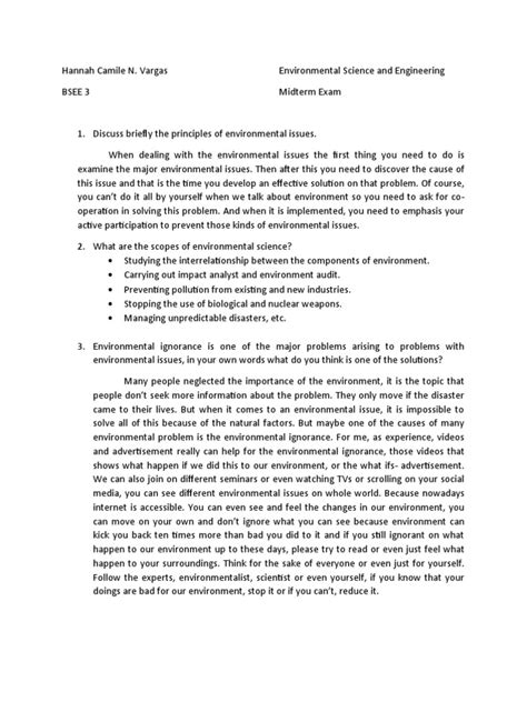 Midterm Environmental Science Pdf Natural Environment Environmental Science