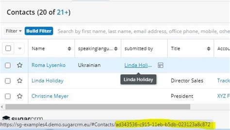 I Tried To Create A Contact Through The Rest Api In Sugar Crm But I Had A Problem Filling The