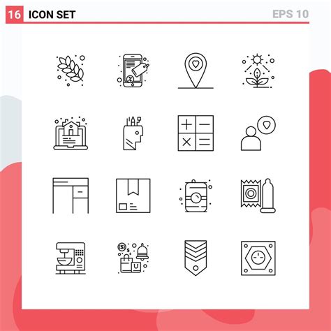 16 Universal Outlines Set For Web And Mobile Applications Education Real Heart House Succulent