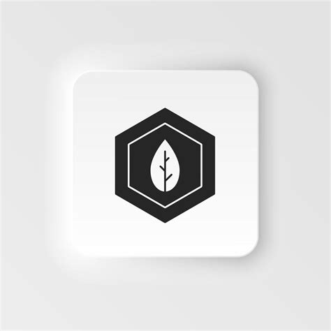 Leaf Biology Science Bioengineering Neumorphic Style Vector Icon Biotechnology For Health