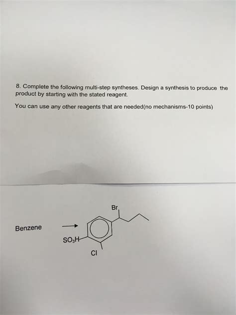 Solved Complete The Following Multistep Synthesis Design A Chegg Com