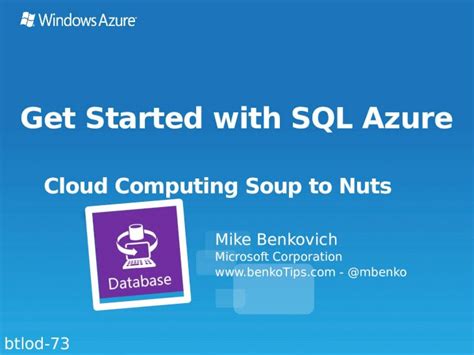 pptx get started with sql azure cloud computing soup to nuts
