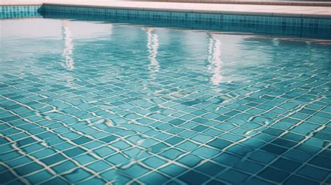 Premium Ai Image A Blue Tile Floor With The Word Pool On It