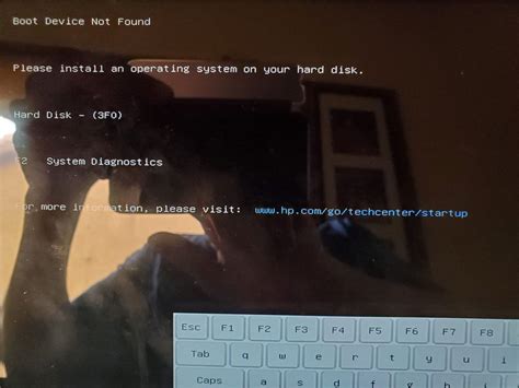 solved 3f0 boot device not found or hard disk error hp support