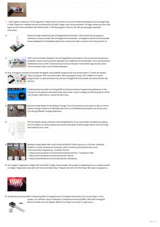 AVR Atmega8 Microcontroller Based Projects List ATMega32 AVR Pdf