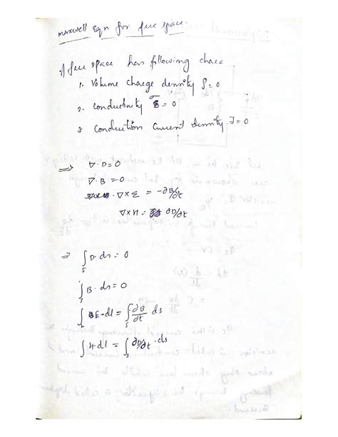 Solution Summary Of Maxwells Equations In Differential And Integral