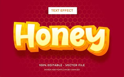 Premium Vector | Editable text effect honey text effect