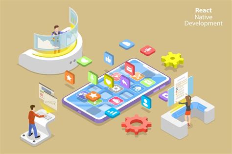 Premium Vector 3d Isometric Flat Vector Conceptual Illustration Of React Native Development