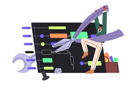 premium vector qa software engineer fix bug error tester with big