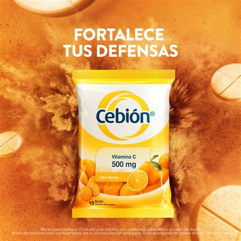 Comprar Tabletas Masticables Cebión De Vitamina C Sabor A Naranja Por