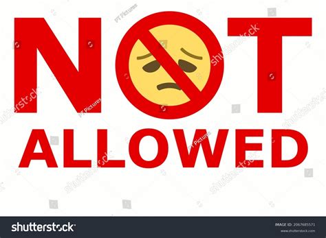 Not Allowed Text Prohibition Sign Against Stock Vector Royalty Free