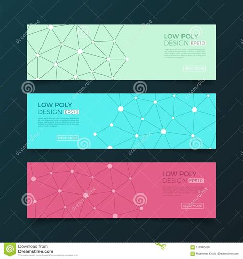 Abstract Futuristic Low Poly Background With Connecting Dots And Lines
