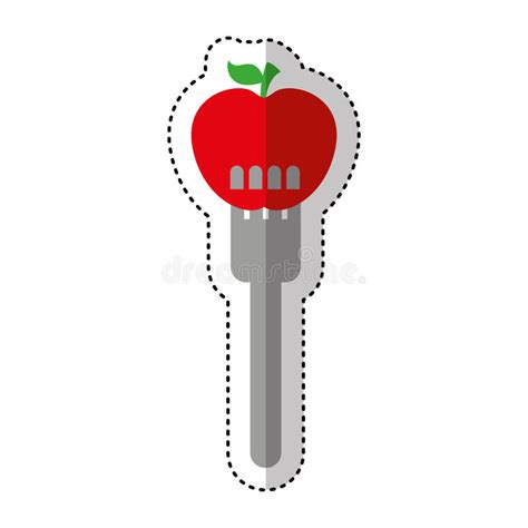 Fork With Apple Icon Stock Vector Illustration Of Fresh 85374996